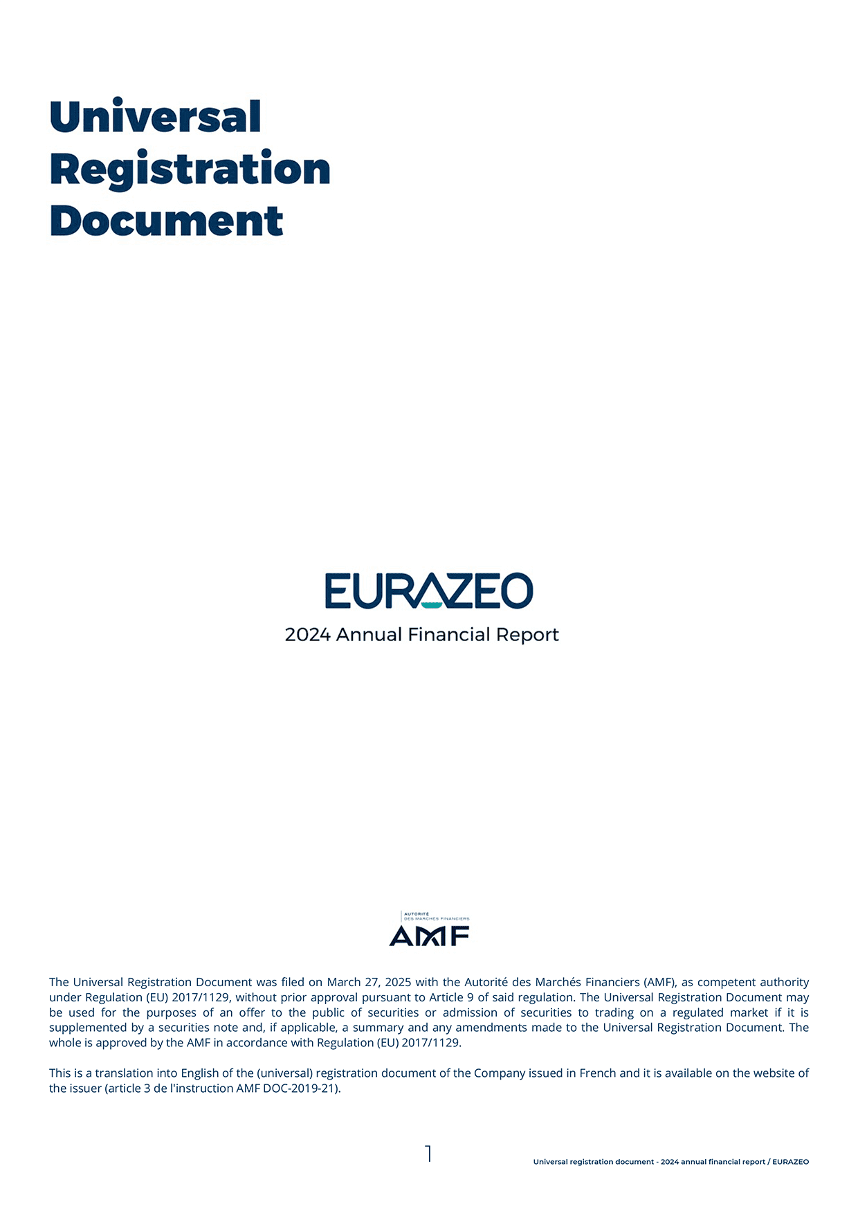 | EURAZEO URD 2024 | EURAZEO